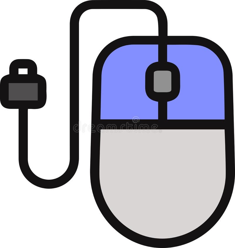 The Drawing of a Blue Computer Mouse, a Small Hardware Input Device ...
