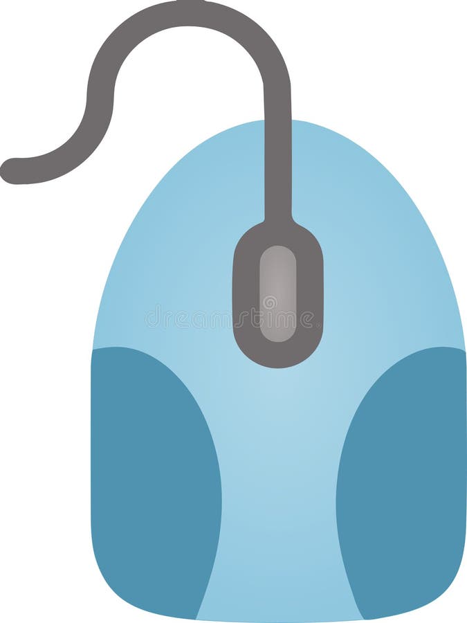 The Drawing of a Blue Computer Mouse, a Small Hardware Input Device ...