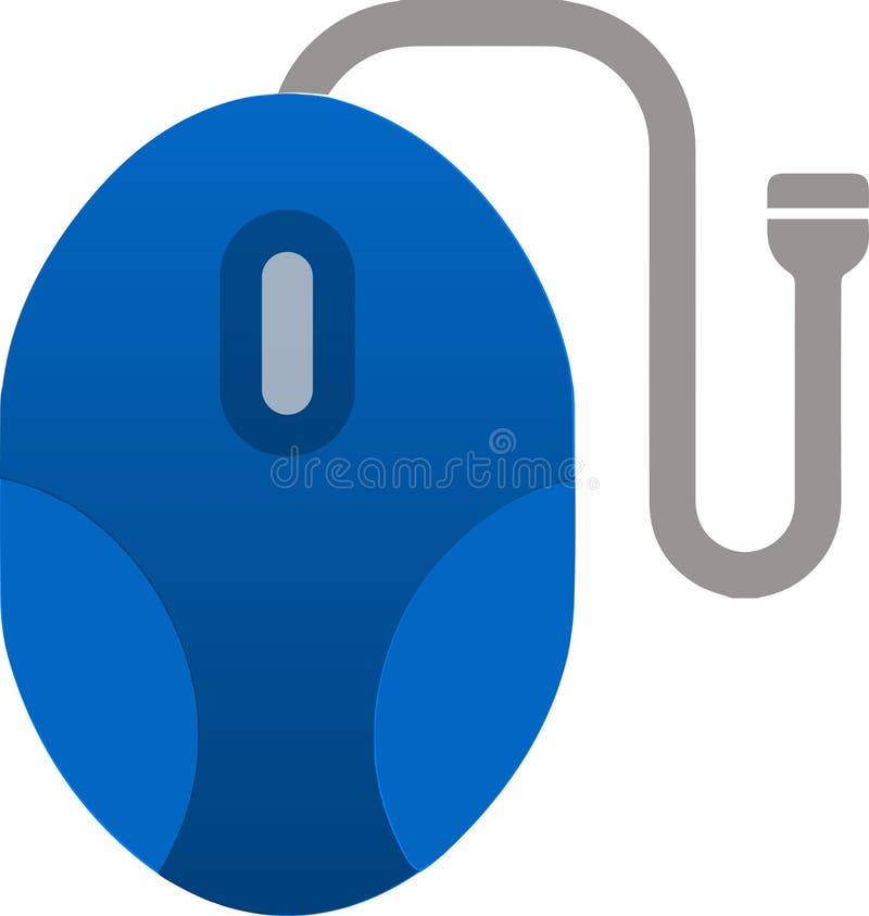 The Drawing of a Blue Computer Mouse, a Small Hardware Input Device ...