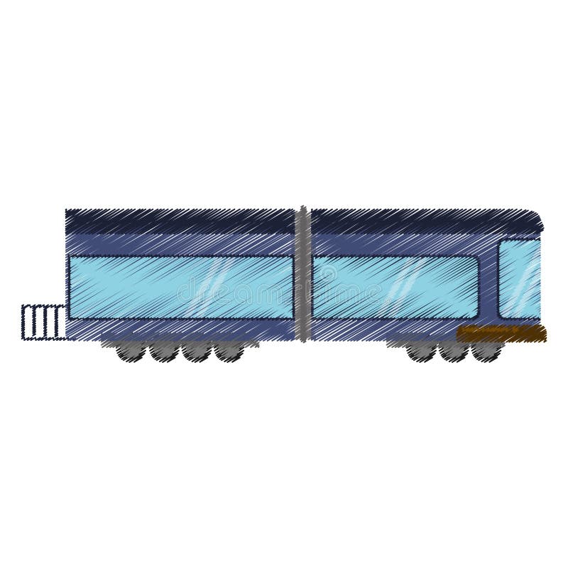 Drawing Blue Drawing Train Wagon Rail Stock Illustration - Illustration ...