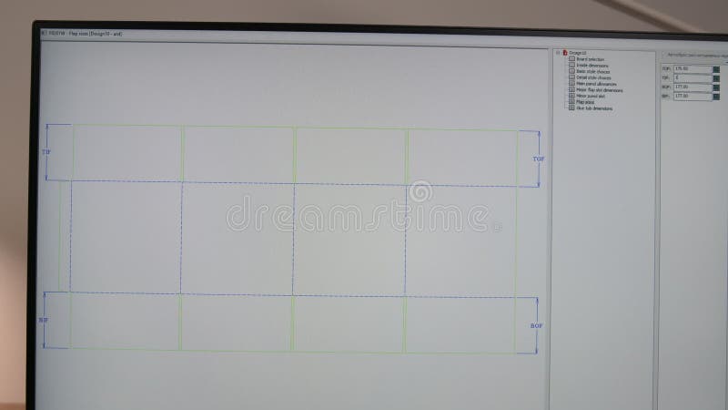 Drawing Blueprint of Detail with Sizes and Marks on Computer Stock ...