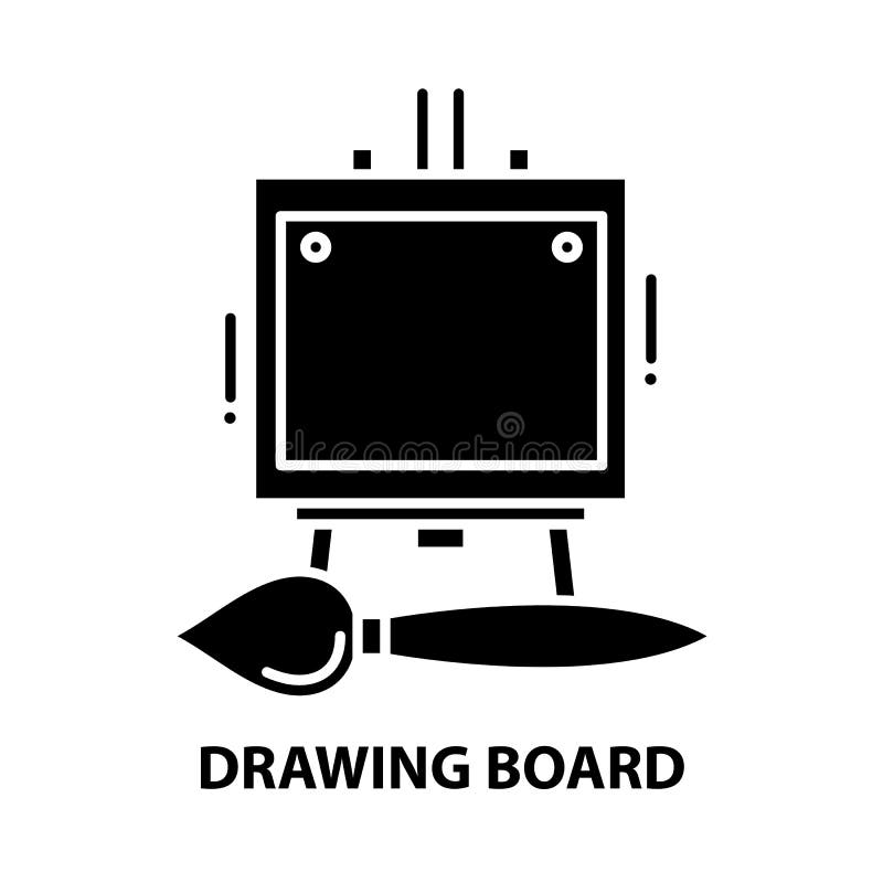 Drawing Board Icon, Black Vector Sign with Editable Strokes, Concept ...