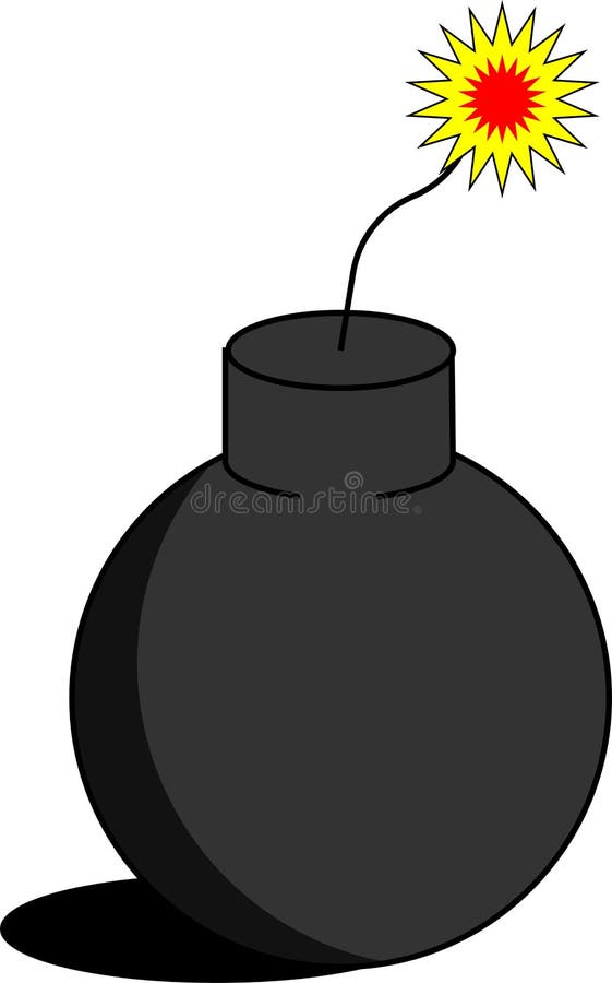 A Drawing of a Bomb about To Burst into Flames and Explode Stock ...