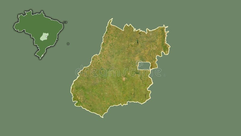 Goias - State of Brazil, Extruded and Isolated. Satellite Stock Video ...