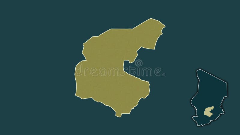 Guera - Region of Chad, Extruded and Isolated. Pattern Stock Video ...