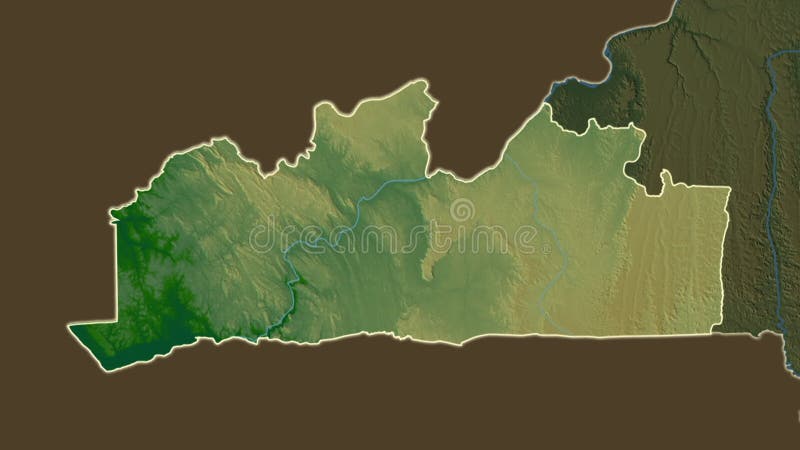 Kongo-Central - Province of Democratic Republic of the Congo, Extruded. Physical Stock Video ...