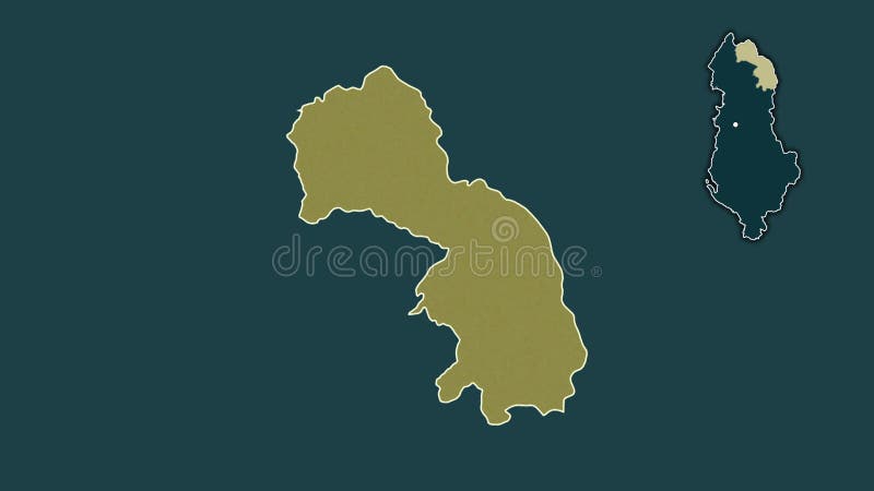 Kukes - County of Albania, Extruded and Isolated. Pattern Stock Footage ...