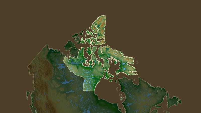 Nunavut - Territory of Canada, Extruded. Physical Stock Video - Video ...