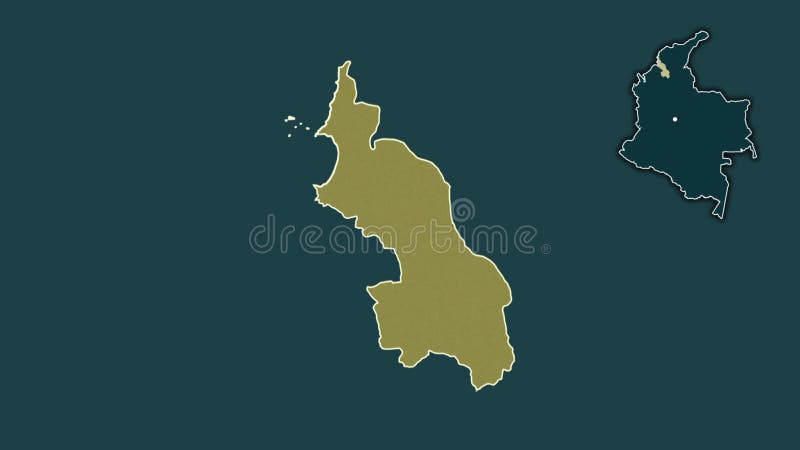 Sucre - Department of Colombia, Extruded. Grayscale Stock Footage ...