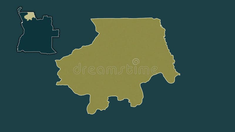 Uige - Province of Angola, Extruded and Isolated. Pattern Stock Footage ...