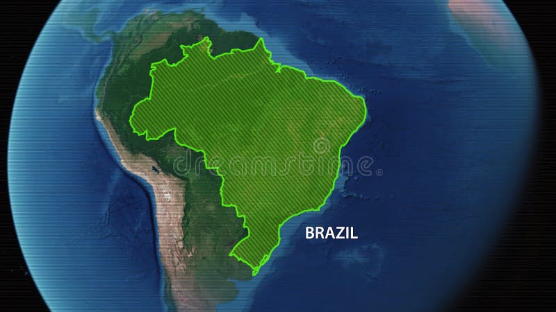 Borders of the Country of Brazil on the Map Stock Footage - Video of ...