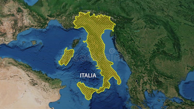 Borders of the Country of Italy on the Map Stock Footage - Video of ...