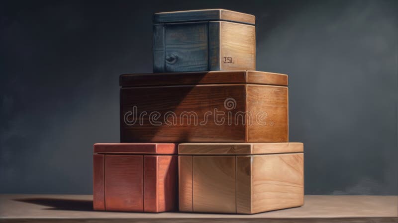 Drawing Boxes Stacked on Top of Each Other Generative AI Stock ...