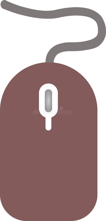 The Drawing of a Brown Computer Mouse, a Small Hardware Input Device ...