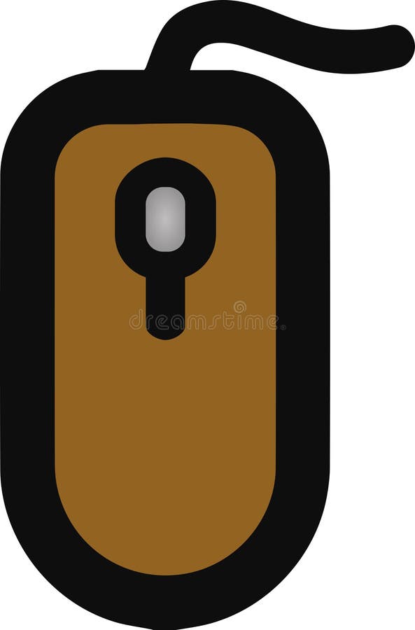 The Drawing of a Brown Computer Mouse, a Small Hardware Input Device ...
