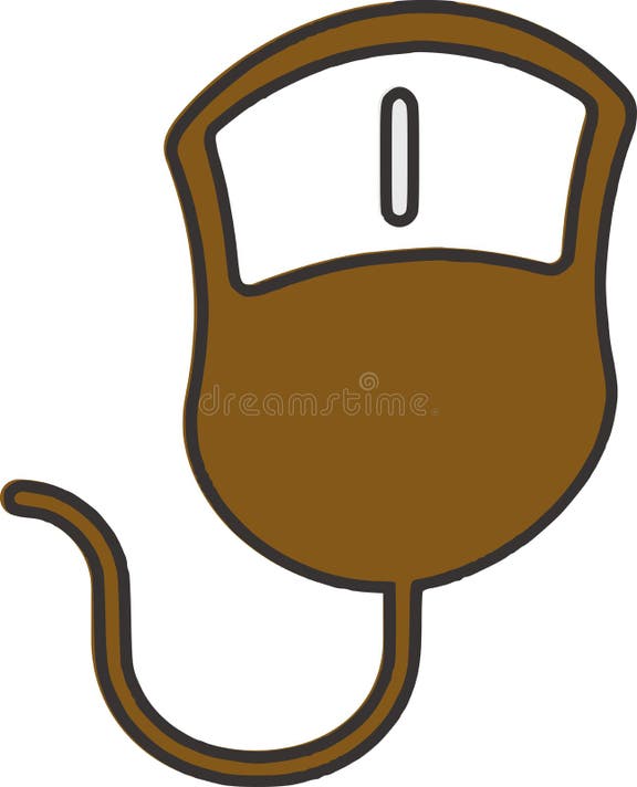 The Drawing of a Brown Computer Mouse, a Small Hardware Input Device ...