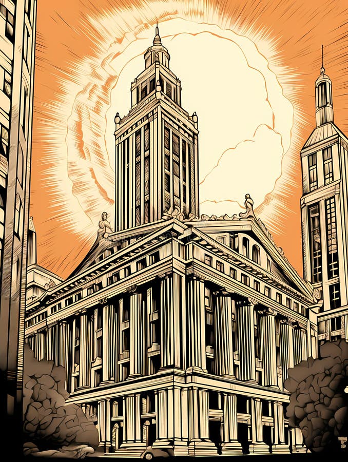 Chicago Skyline Outline Sketch Stock Illustration - Illustration of ...