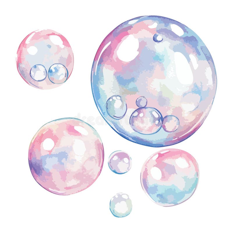 Drawing of a Bunch of Bubbles in Different Colors. the Bubbles are All ...