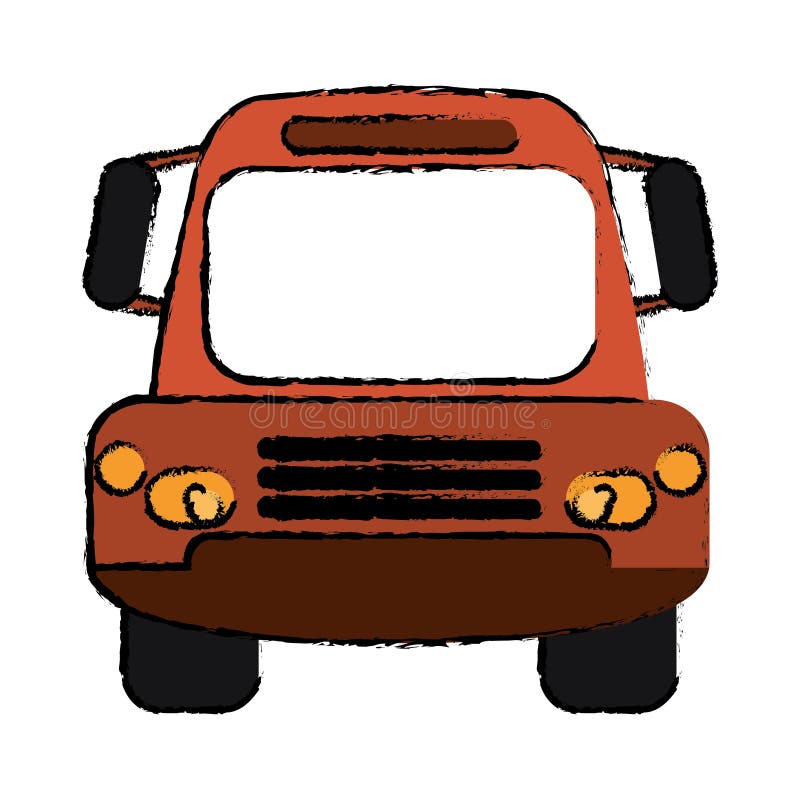 Drawing Bus Public Transport City Front View Stock Vector ...