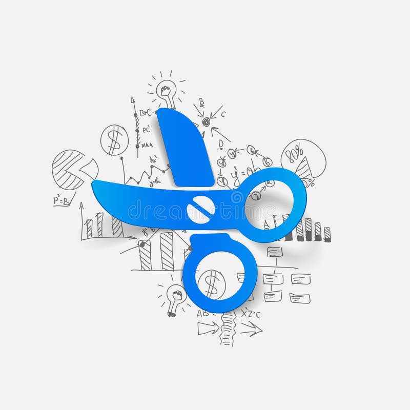 Drawing Business Formulas: Scissors Stock Vector - Illustration of ...
