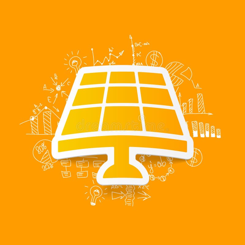 Drawing Business Formulas. Solar Battery Stock Vector - Illustration of ...