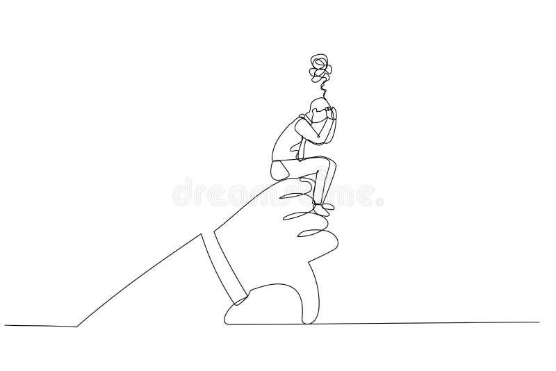 Drawing of Businessman Sad and Stressed Thinking of Manager Negative ...