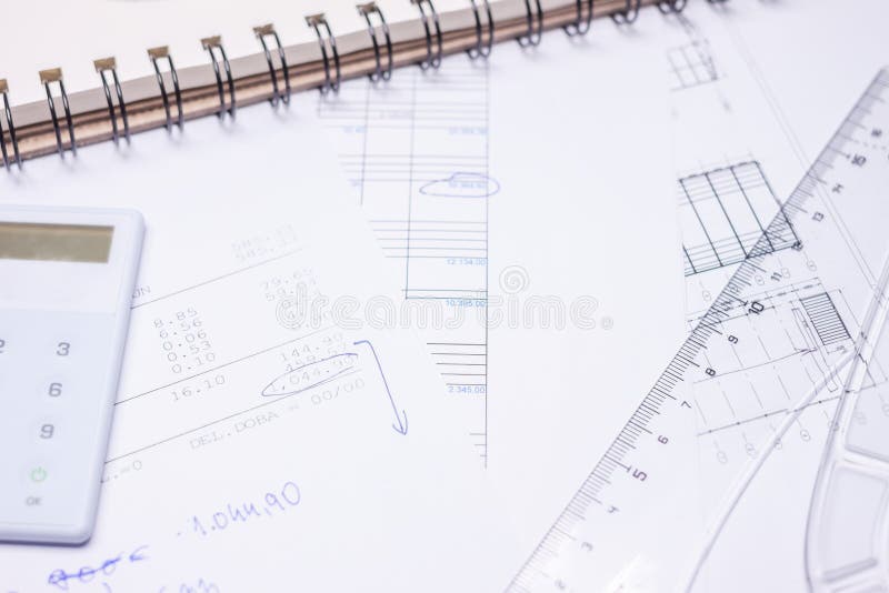 Drawing Calculation Investment Project Stock Photo - Image of ...