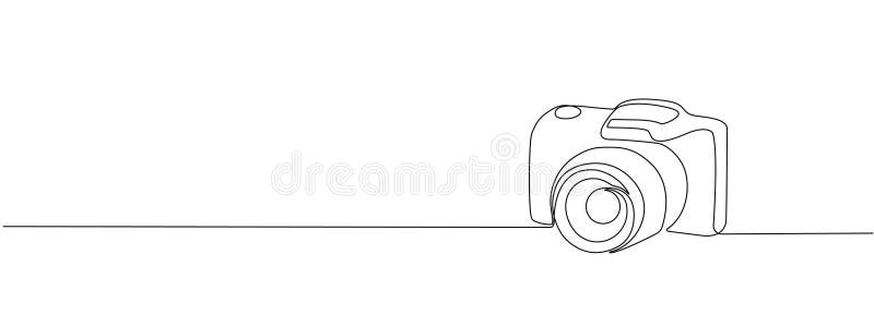 Drawing of a Camera with One Continuous Line. Minimal Symbol of ...