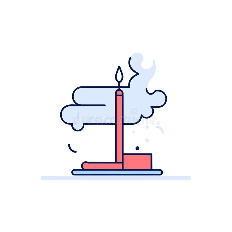 Vector of a Flat Icon Vector Illustration of a Candle with Smoke Rising ...