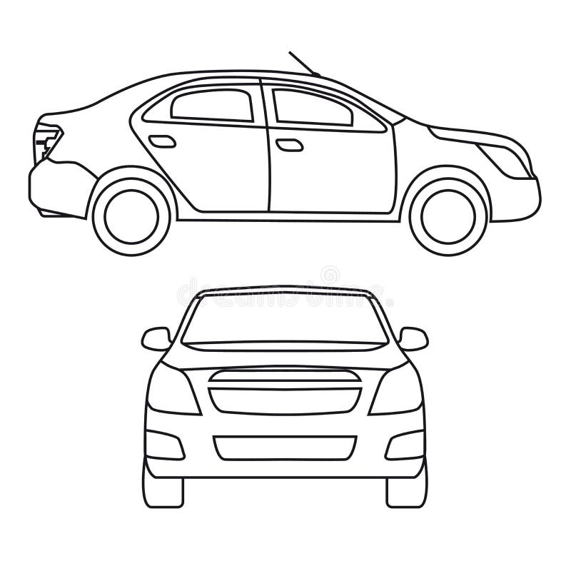 Drawing Car, Vector Illustration, Side View and Stock Vector ...