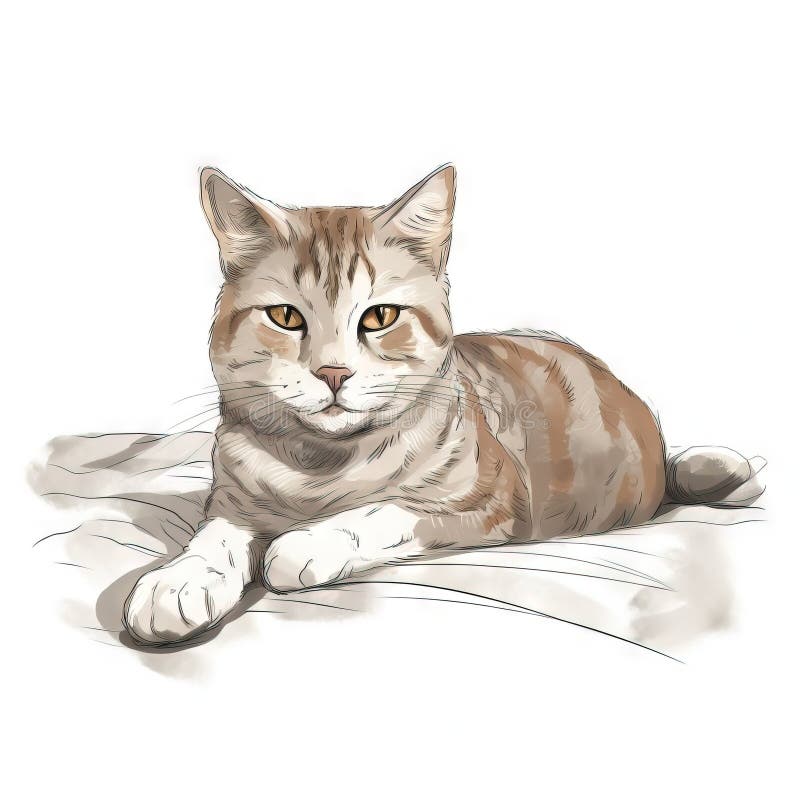 Cat Laying Down Stock Illustrations – 311 Cat Laying Down Stock ...
