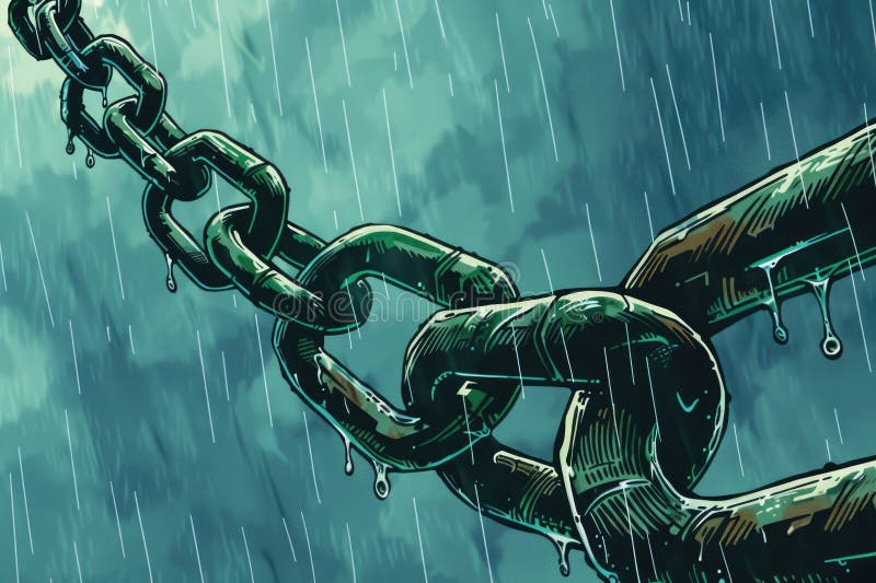 A Drawing of a Chain with a Link in the Middle. Suitable for Industrial ...