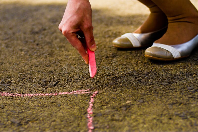 Drawing by a chalk stock photo. Image of play, drive - 14449638