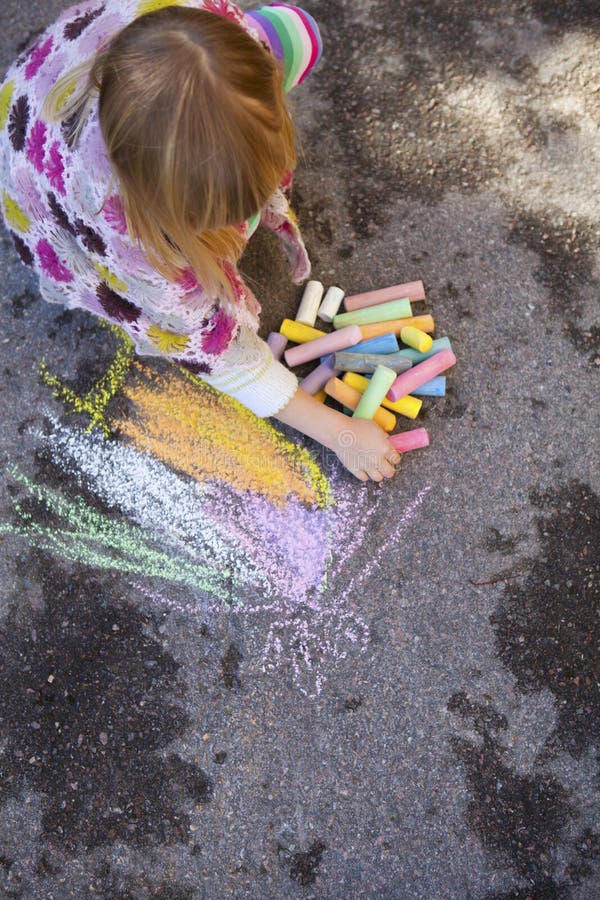 Child Drawing Picture on Chalkboard Stock Image - Image of piece, child ...