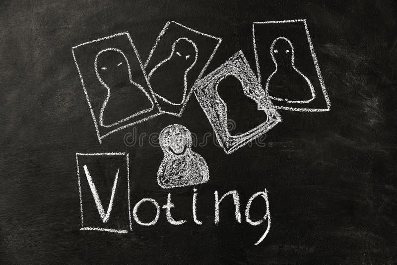 Drawing on a Chalk Board on the Topic of Voting Stock Photo - Image of ...