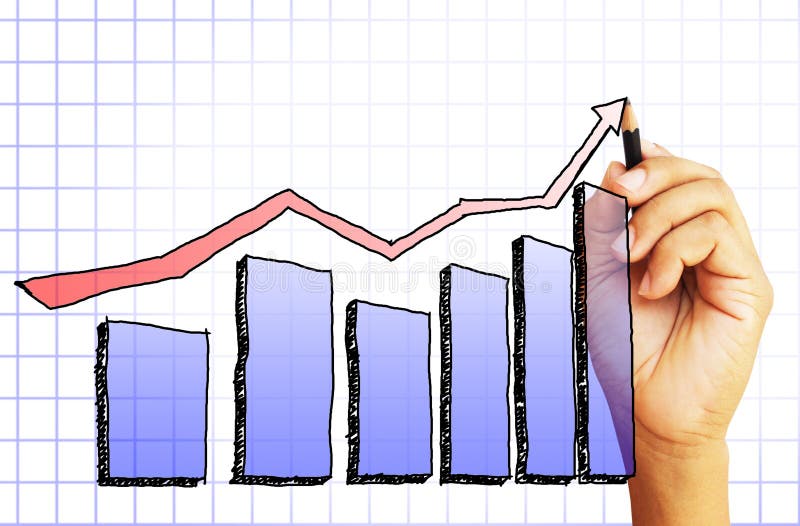 Drawing a chart stock photo. Image of success, market - 26743220