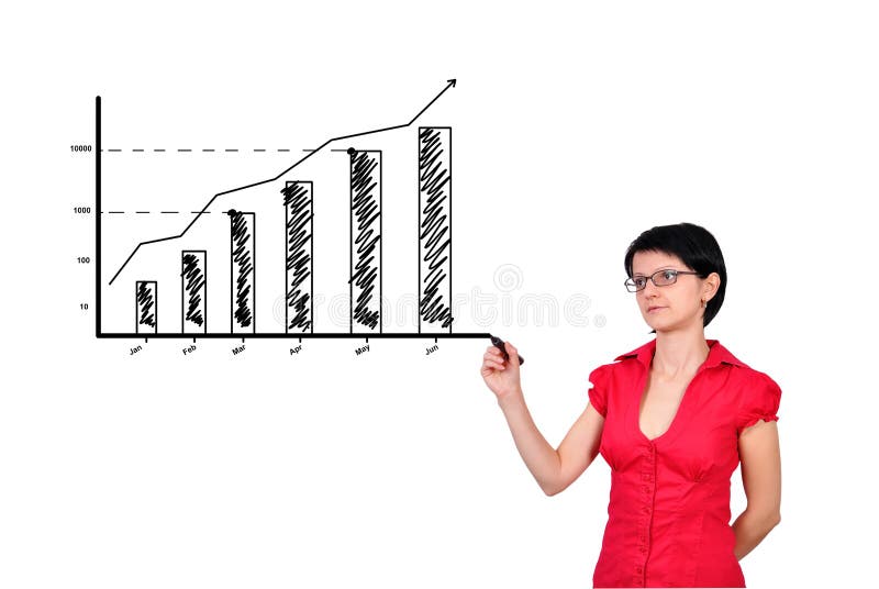 Drawing a chart profit stock photo. Image of graph, inspiration - 27683894
