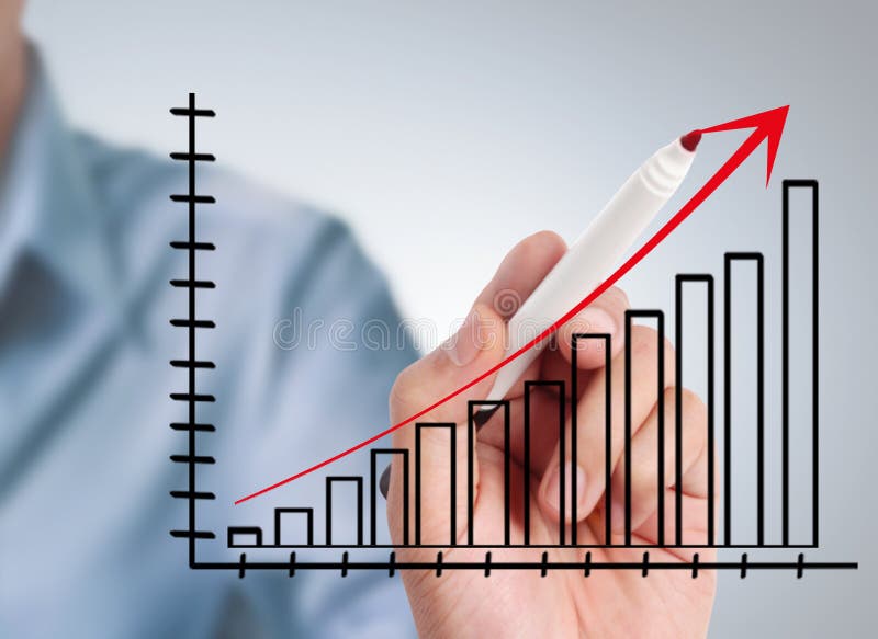 Drawing a chart show stock illustration. Illustration of business ...