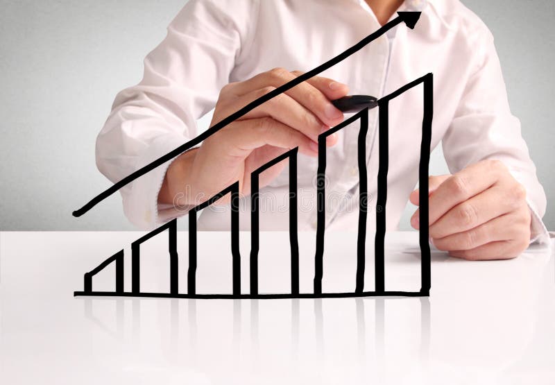 Drawing a chart show stock image. Image of business, control - 74271915