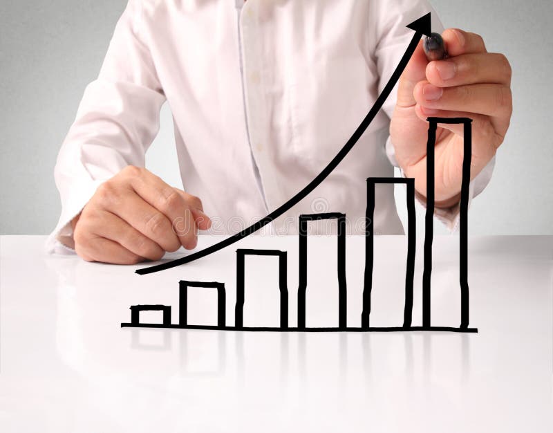 Drawing a chart show stock photo. Image of line, expertise - 74272030