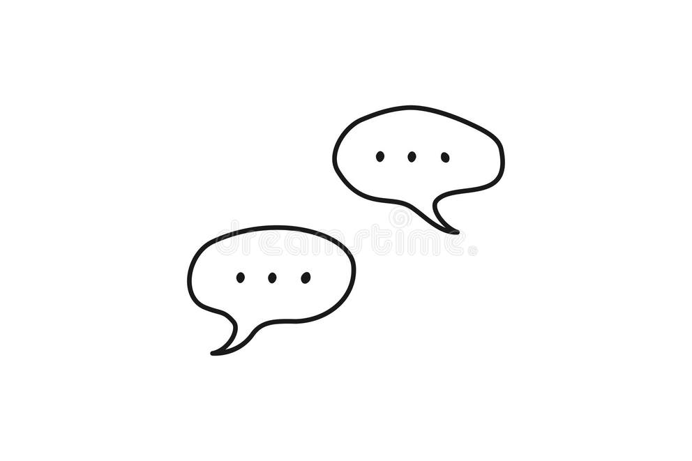Drawing of Chat Bubble or Message Icon Stock Illustration ...