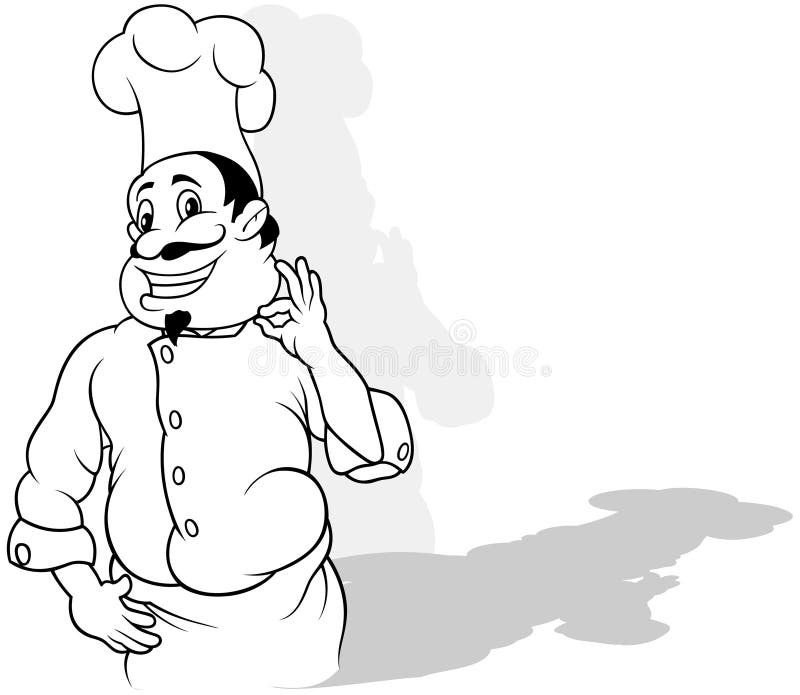 Drawing of a Chef stock vector. Illustration of italian - 281455322