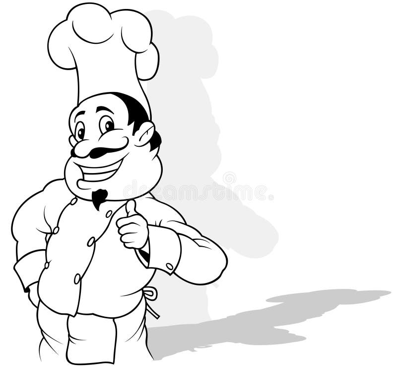 Drawing of a Chef stock vector. Illustration of italian - 281455322
