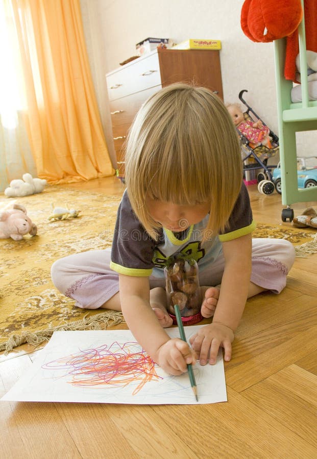 Drawing child stock image. Image of artist, offspring - 3268581