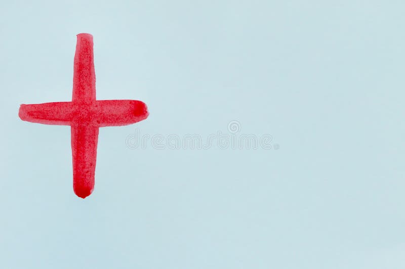 Drawing of a Child Red Cross in Watercolor on a White Sheet Stock Photo ...
