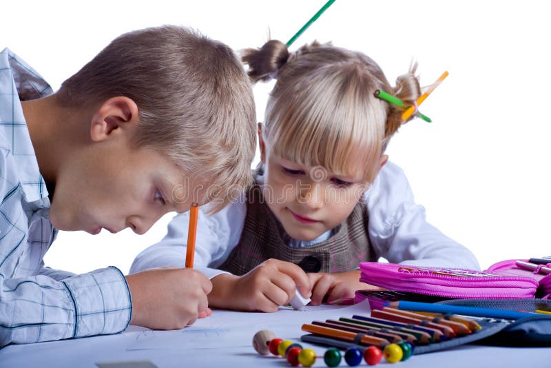 Drawing children stock photo. Image of children, girl - 10628700