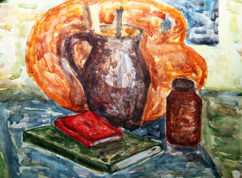 Drawing / Children S Figure / Water Color. Stock Illustration ...