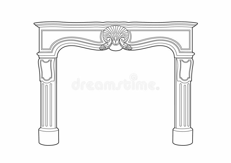 Drawing of a chimney stock vector. Illustration of chimney - 138900356