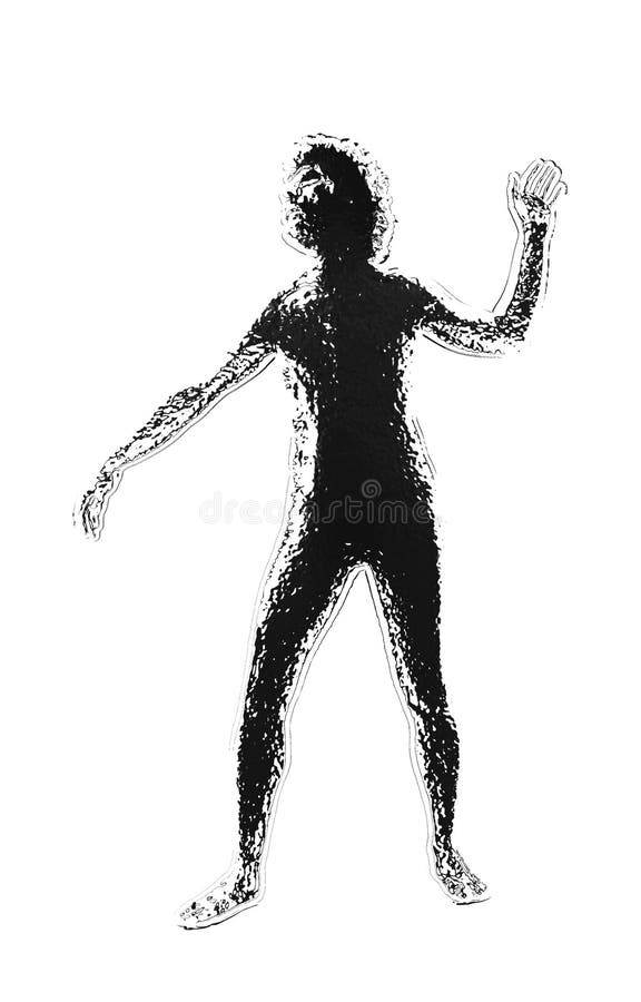 Contour of a Young Man Body Isolated on White Background. Stock ...