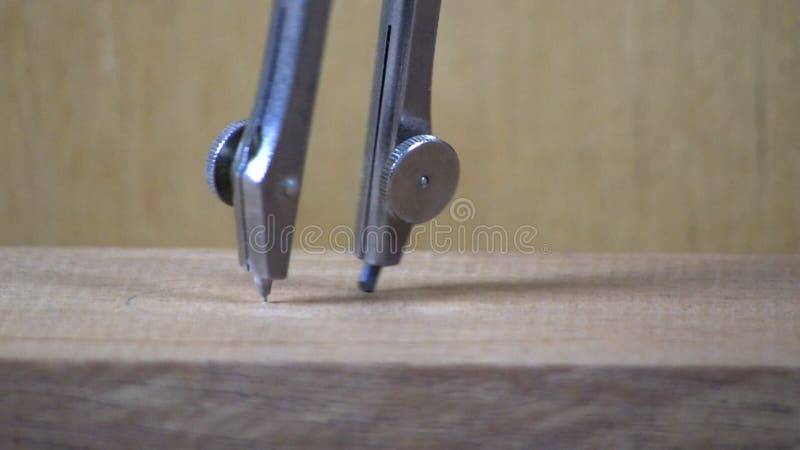 Drawing Circle on Wood with Compass Stock Footage - Video of building ...